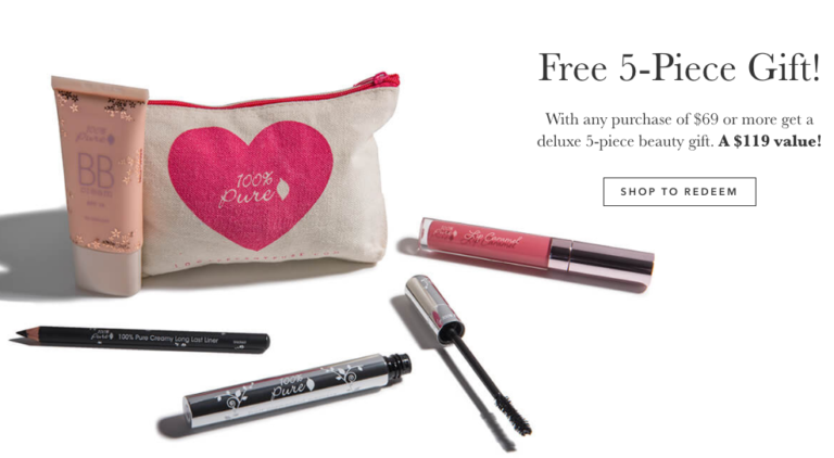 100% Pure gift with purchase – Free 5 pcs with $69 purchase | Gift With ...