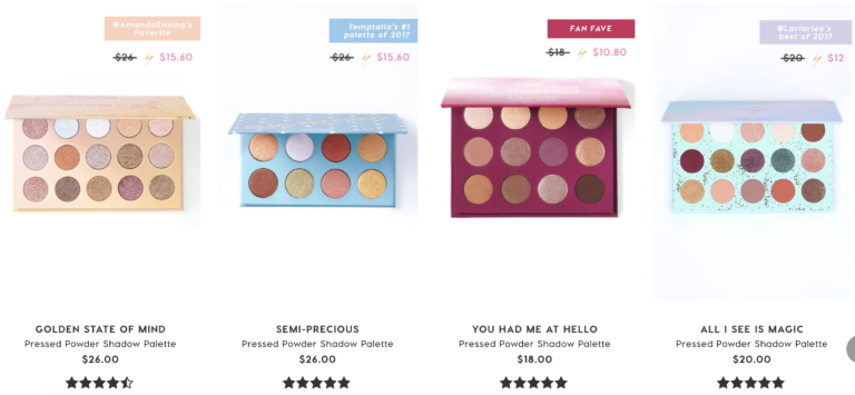 ColourPop: 40% off 4 palettes | Gift With Purchase