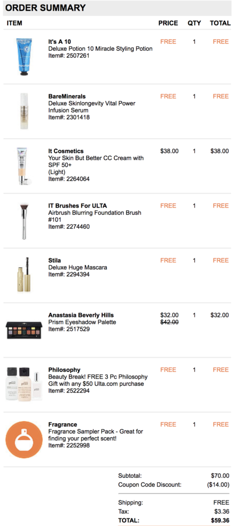 My Today’s Ulta Order | Gift With Purchase