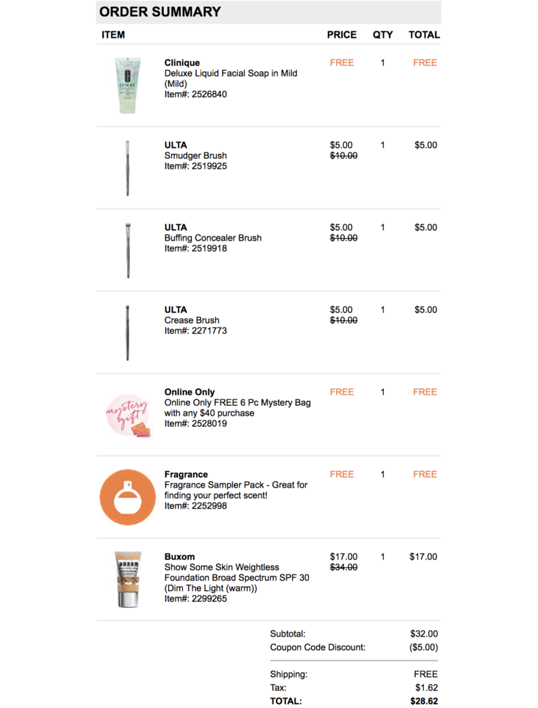 My today’s Ulta order | Gift With Purchase