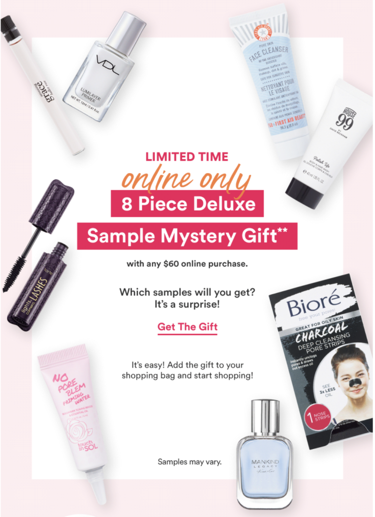 Ulta: Free 8 pcs Mystery Deluxe Sample Gift w/$60 purchase + Free Step ...
