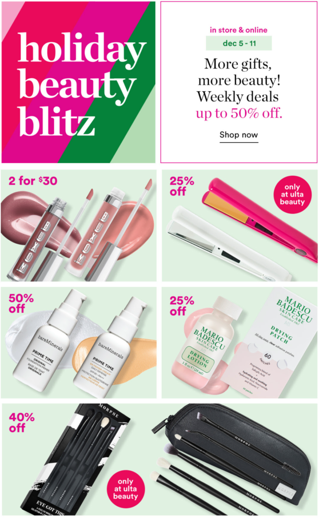 Ulta: 5X pts all gift sets + Holiday Beauty Blitz 12/5 – 11 + Free ...